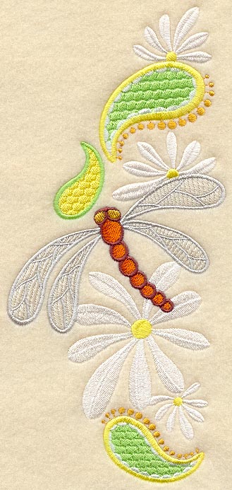 Paisley Dragonfly Spray - Mirror – Embroidery Library