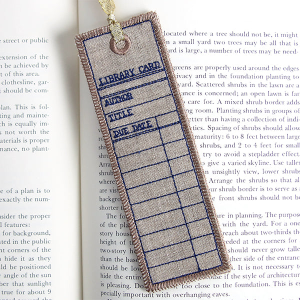 Library Card Bookmark (In-the-Hoop) – Embroidery Library