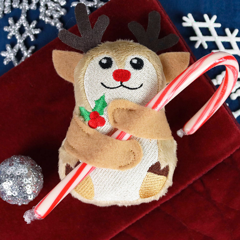 Reindeer Candy Cane Holder Stuffie (In-the-Hoop) – Embroidery Library