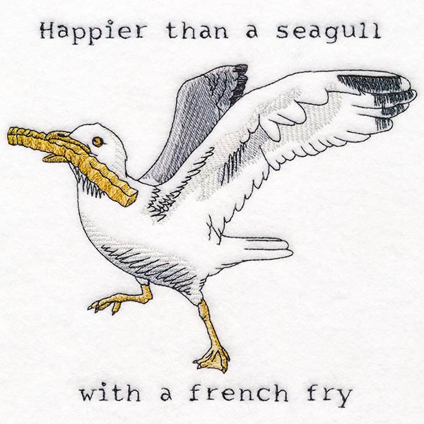 Happy French Fry Seagull – Embroidery Library