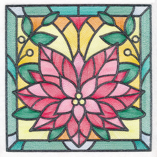 Stained Glass Christmas - Poinsettia – Embroidery Library