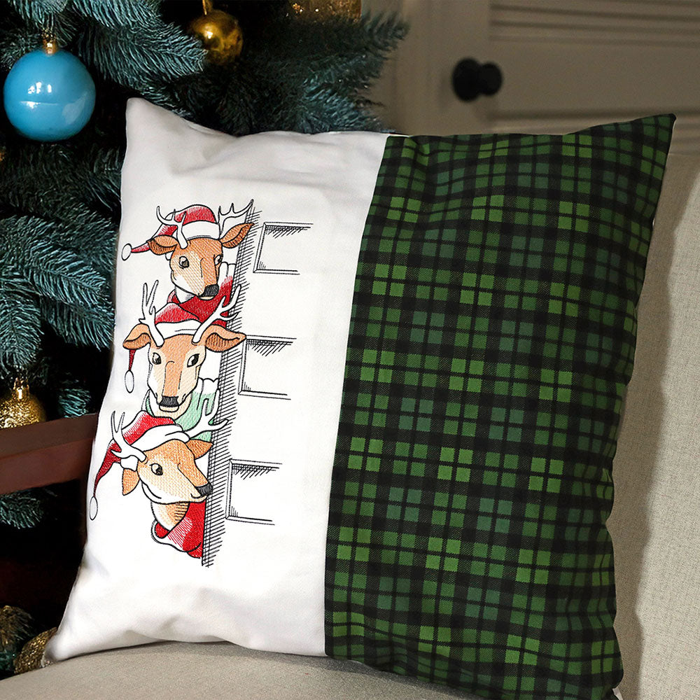 Peeking Christmas Reindeer Stack – Embroidery Library