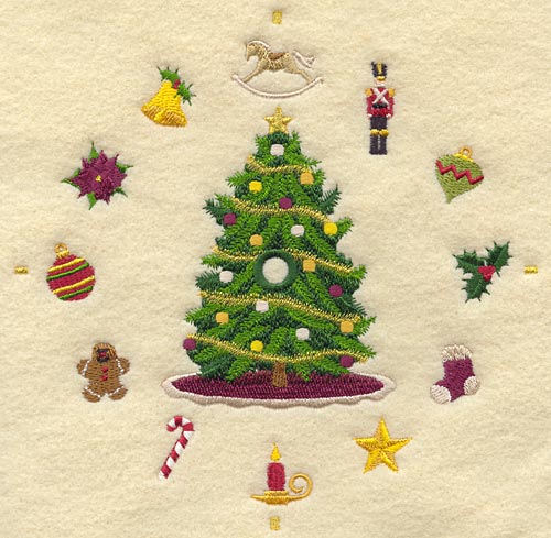 Christmas Tree Clock – Embroidery Library