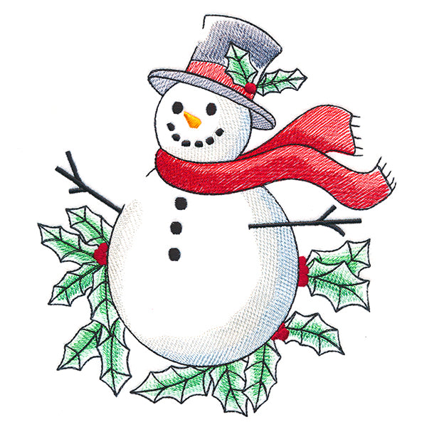 Holly Jolly Snowman – Embroidery Library