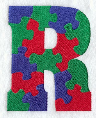 Puzzle Letter R - 5 inch – Embroidery Library