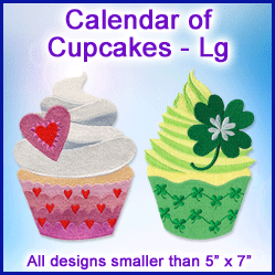 A Calendar of Cupcakes Design Pack – Embroidery Library