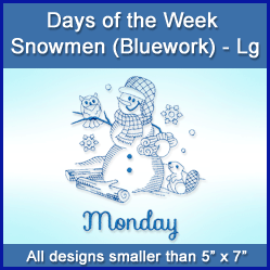 A Days of the Week Snowmen (Bluework) Design Pack – Embroidery Library
