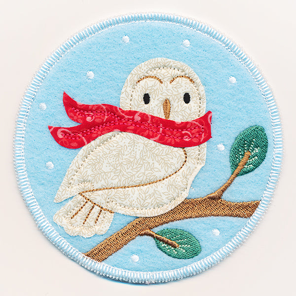 Cozy Winter Coaster - Owl (In-the-Hoop) – Embroidery Library