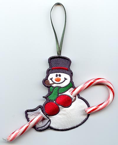 Snowman Candy Cane Holder (In-the-Hoop) – Embroidery Library