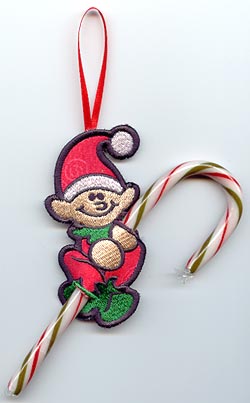 Elf 2 Candy Cane Holder (In-the-Hoop) – Embroidery Library