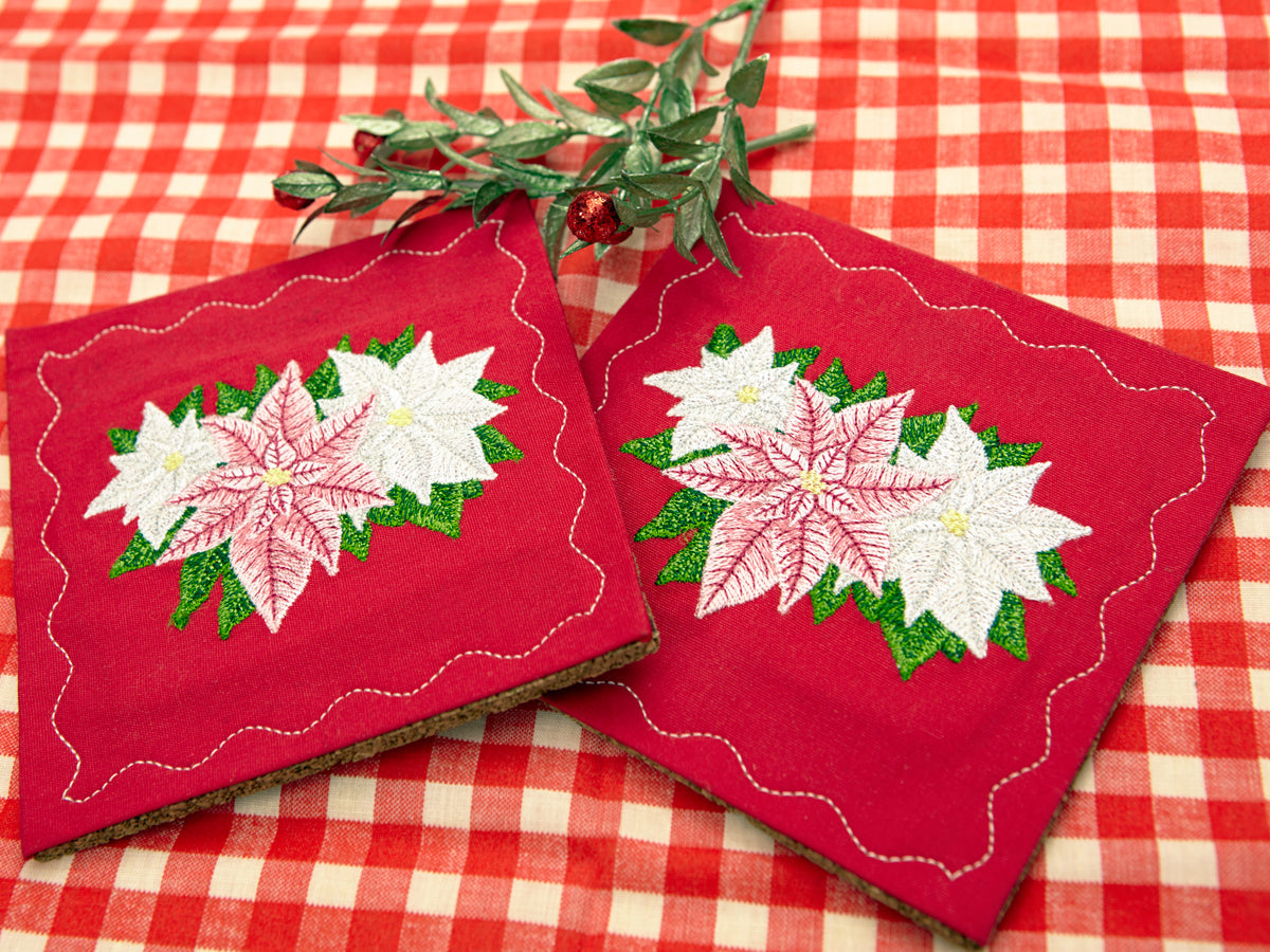 Embroidered Cork-Backed Coaster – Embroidery Library