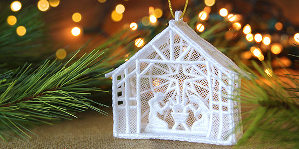 Nativity Ornament in 3D (Lace) – Embroidery Library