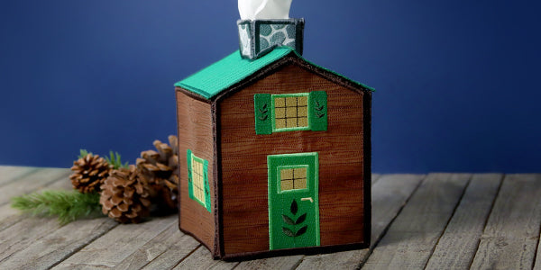 3D Tissue Box House (In-the-Hoop) – Embroidery Library