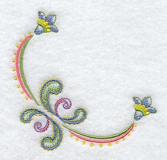 Lacy Paisley Corner - Curved – Embroidery Library