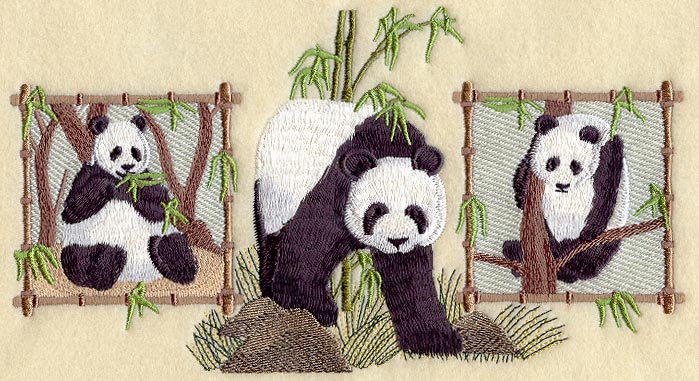 Panda Trio – Embroidery Library