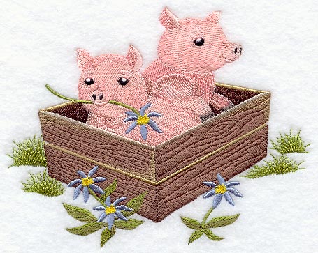 Country-Style Baby Pigs – Embroidery Library
