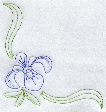 Iris Corner (Redwork) – Embroidery Library