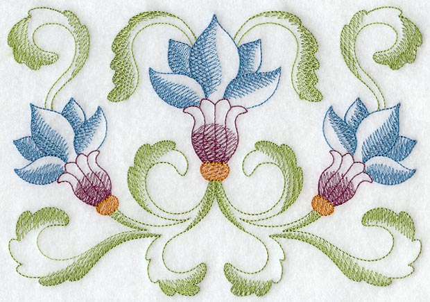 Sheer Floral Rectangle (Leather) – Embroidery Library