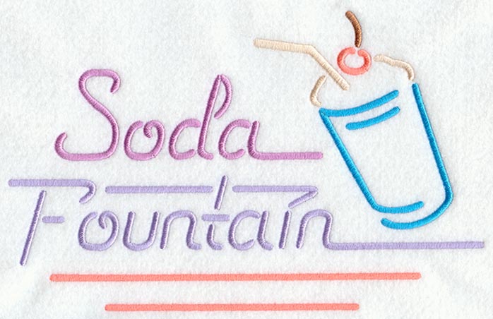 Soda Fountain Neon Sign – Embroidery Library