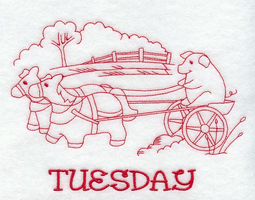 Farm and Country Tuesday (Redwork) – Embroidery Library