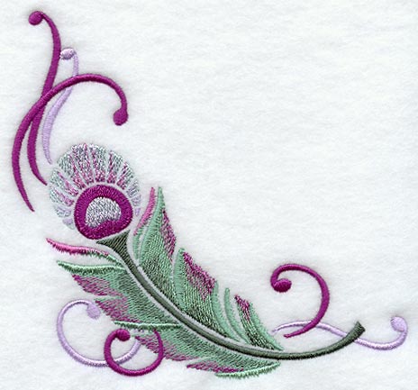 Peacock Feather Corner – Embroidery Library