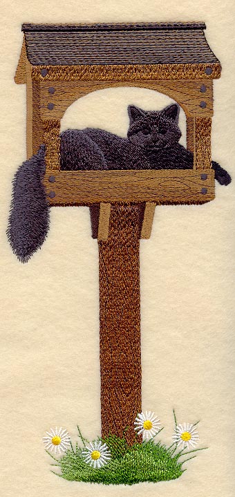 Puddy Cat in Birdfeeder – Embroidery Library