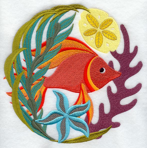 Jacobean Coral Reef Circle – Embroidery Library