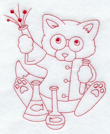 Sadie the Scientist (Redwork) – Embroidery Library