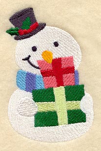 Roly-Poly Snowman with Gifts – Embroidery Library