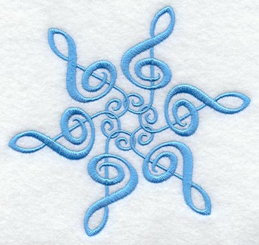 Musical Snowflake (Treble Clef) – Embroidery Library