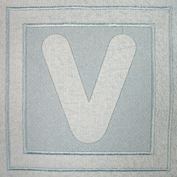 Block Letter V - 7.8 Inch (Embossed) – Embroidery Library