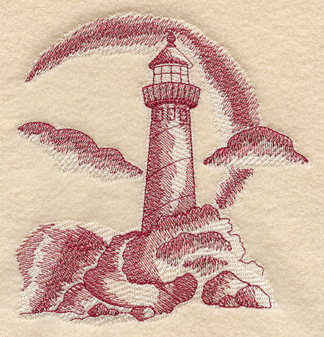 Lighthouse Beach Scene (Toile) – Embroidery Library