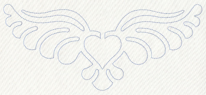 Feather Quilting Winged Heart (Single Run) – Embroidery Library