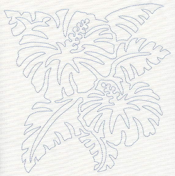Hibiscus Quilting Motif (Single Run) – Embroidery Library