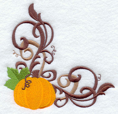 Fall Filigree Pumpkin Corner – Embroidery Library