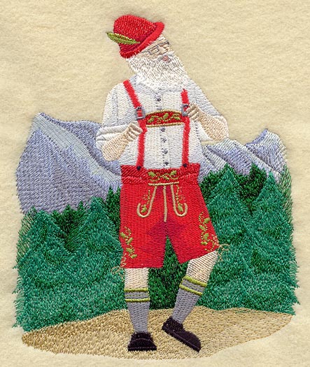 German Santa Scene – Embroidery Library