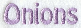Onions Text – Embroidery Library