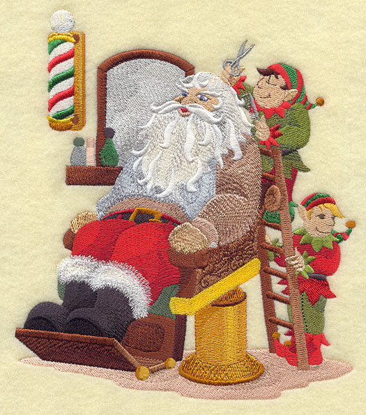 Santa at the Barber Shop – Embroidery Library
