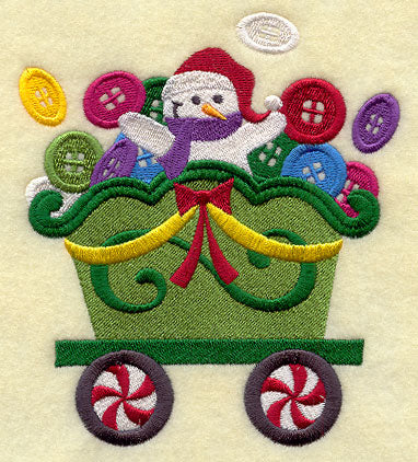 Snowman Train - Button Noses Car – Embroidery Library