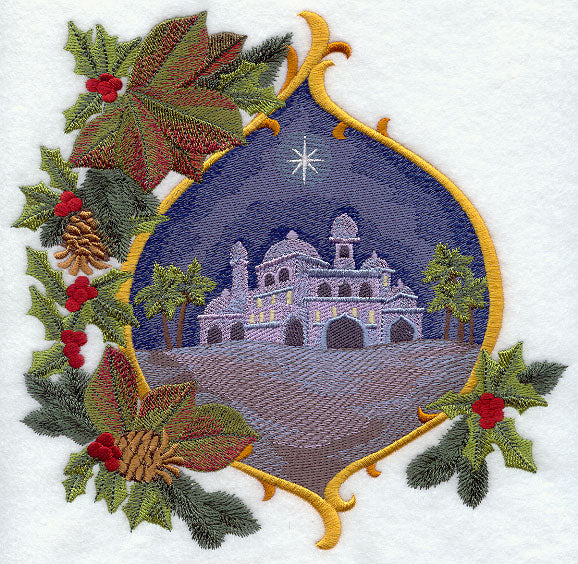 City of Bethlehem with Christmas Foliage – Embroidery Library