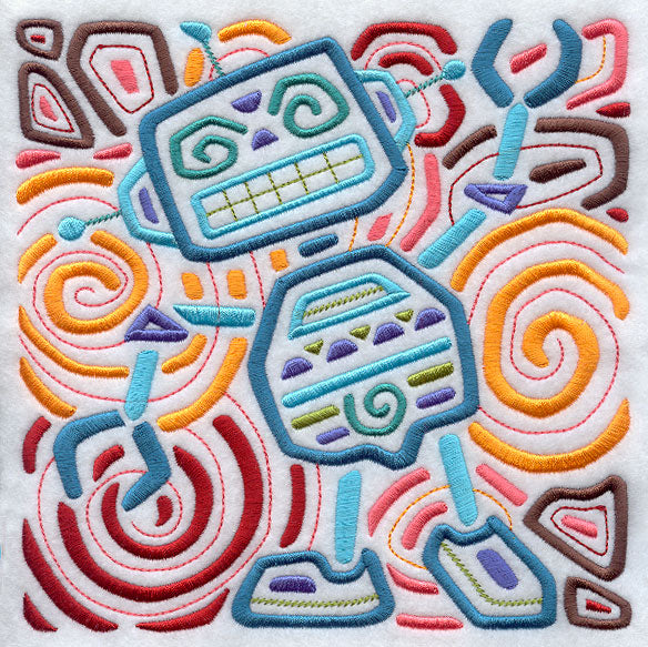 Mola Rockin' Robot Square – Embroidery Library