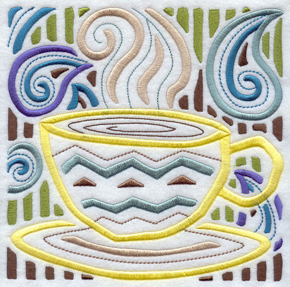Mola Cuppa Joe Square – Embroidery Library