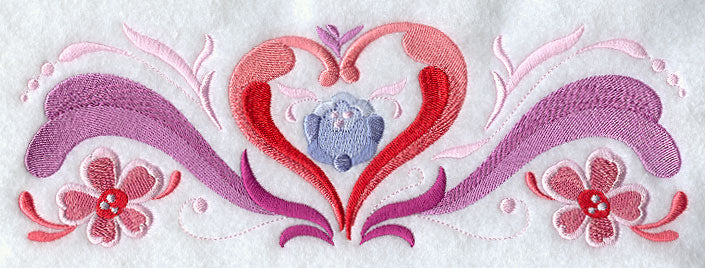 Rosemaling Heart Border – Embroidery Library