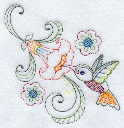 Sweet Dreams Hummingbird Corner - Facing Left – Embroidery Library