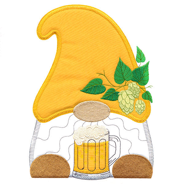 Hoppy Beer Day Gnome (Heirloom Applique) – Embroidery Library