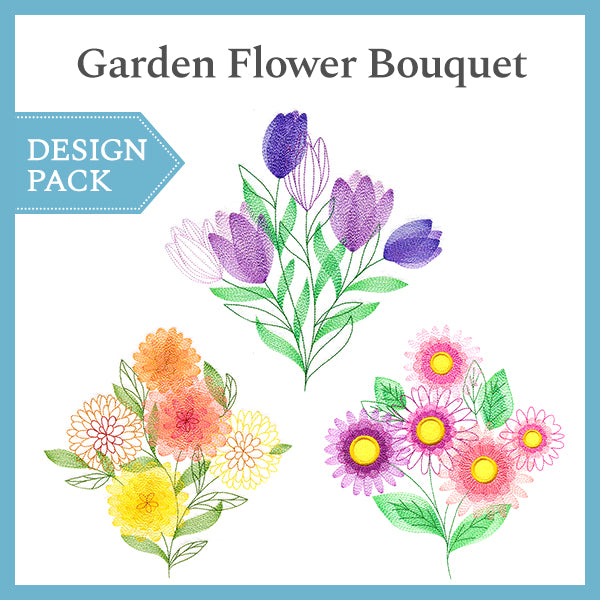A Garden Flower Bouquet Design Pack – Embroidery Library