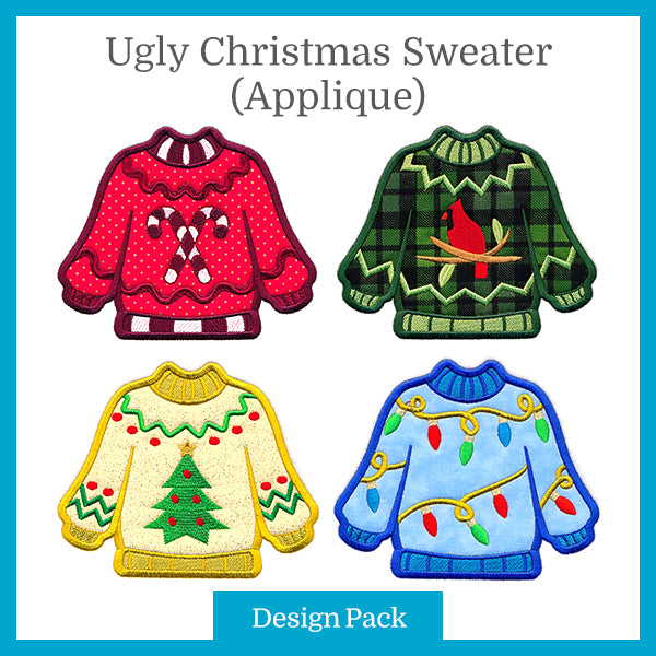 A Ugly Christmas Sweater (Applique) Design Pack – Embroidery Library