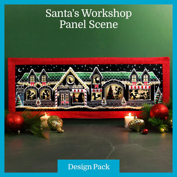 A Santa's Workshop Panel Scene Design Pack – Embroidery Library