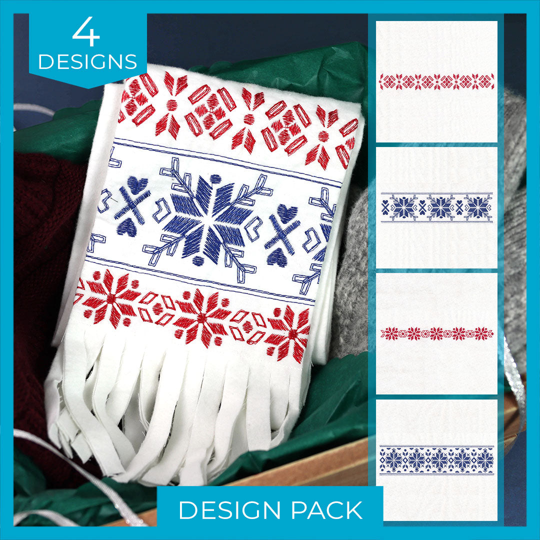 Nordic Winter Repeatable Border Design Pack – Embroidery Library