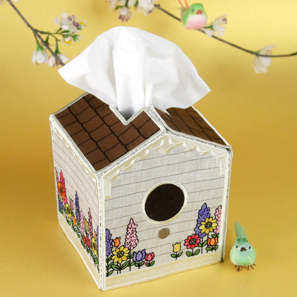 Floral Birdhouse Tissue Box (In-the-Hoop) – Embroidery Library